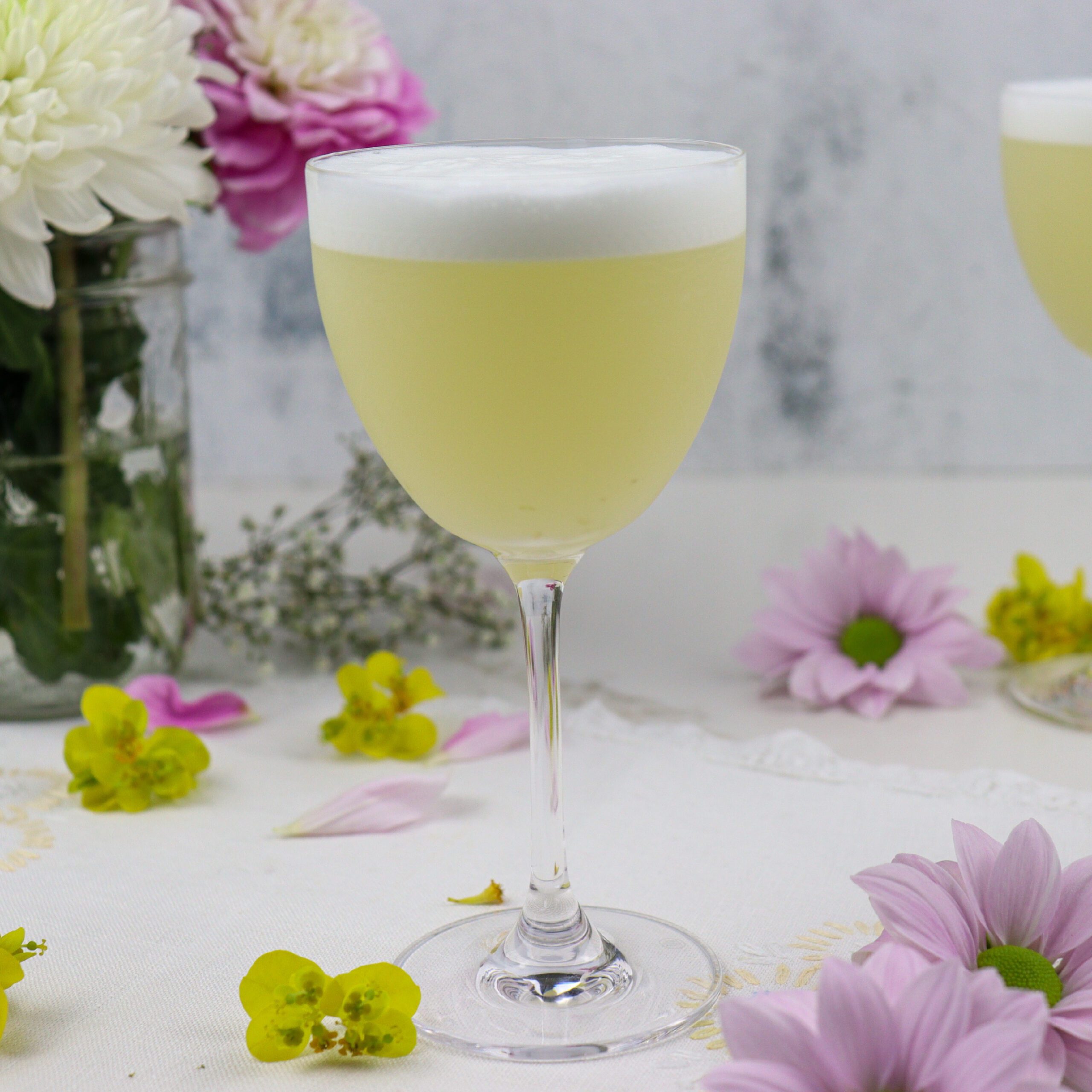 Chamomile Honey Gin Sour - Rhubarb & Lavender