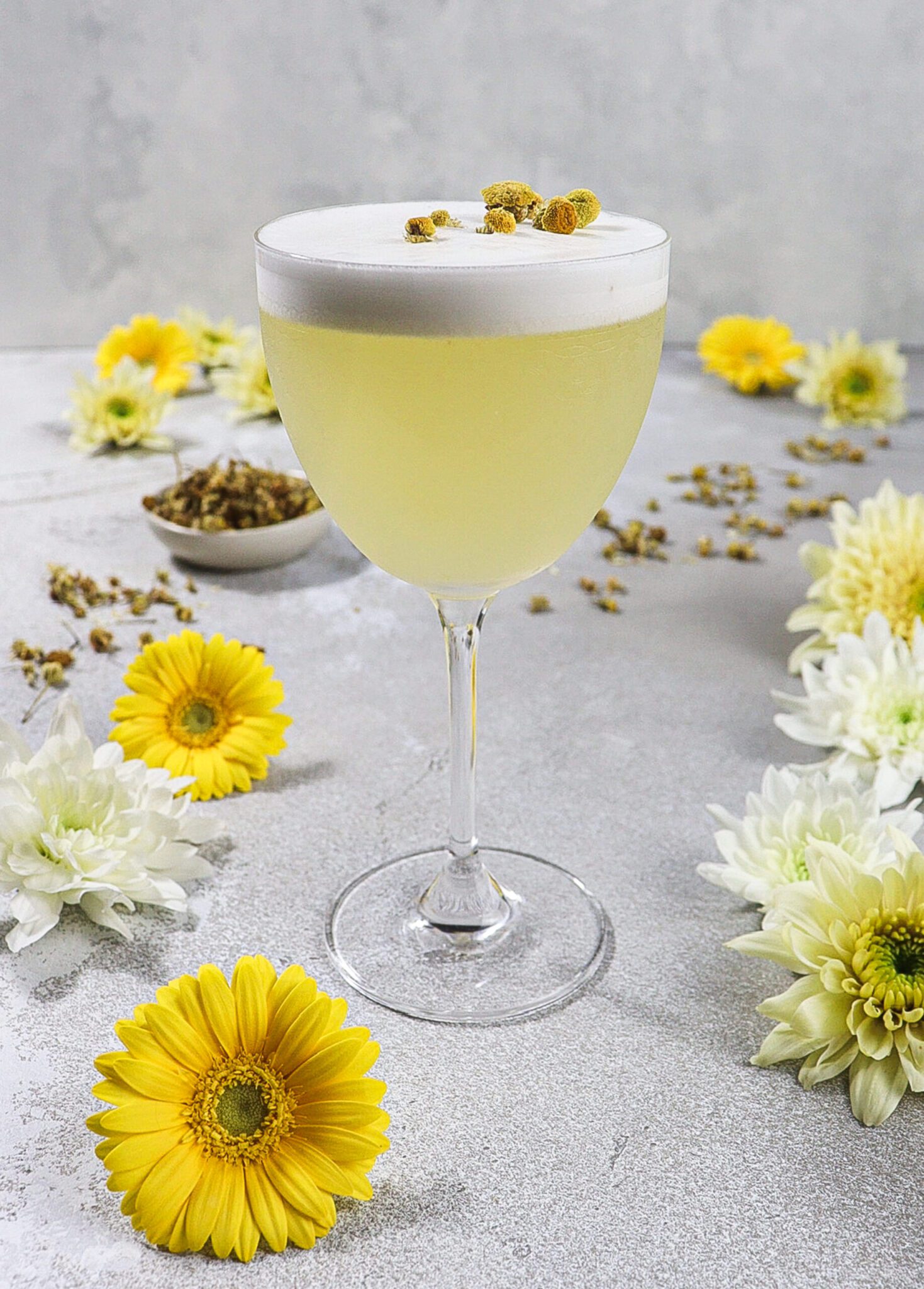 Chamomile Honey Gin Sour - Rhubarb & Lavender