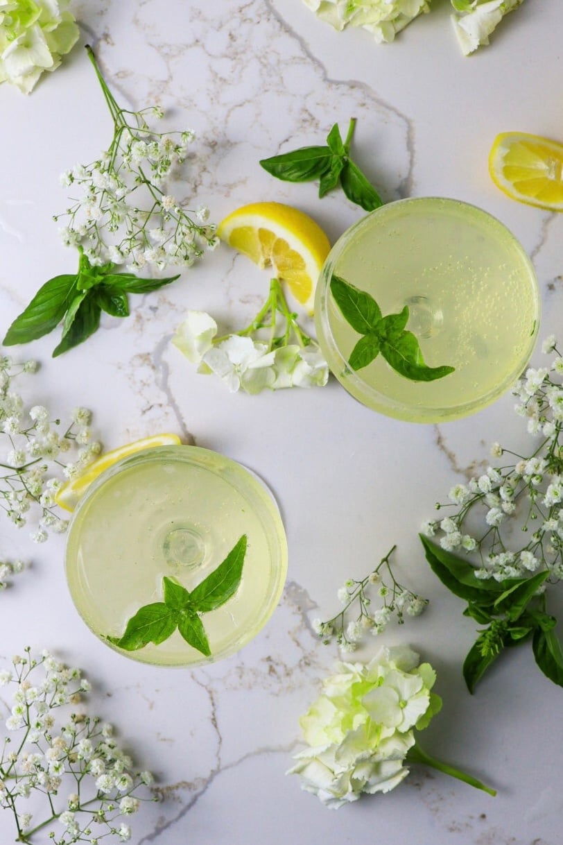 Limoncello Basil Fizz - Rhubarb & Lavender