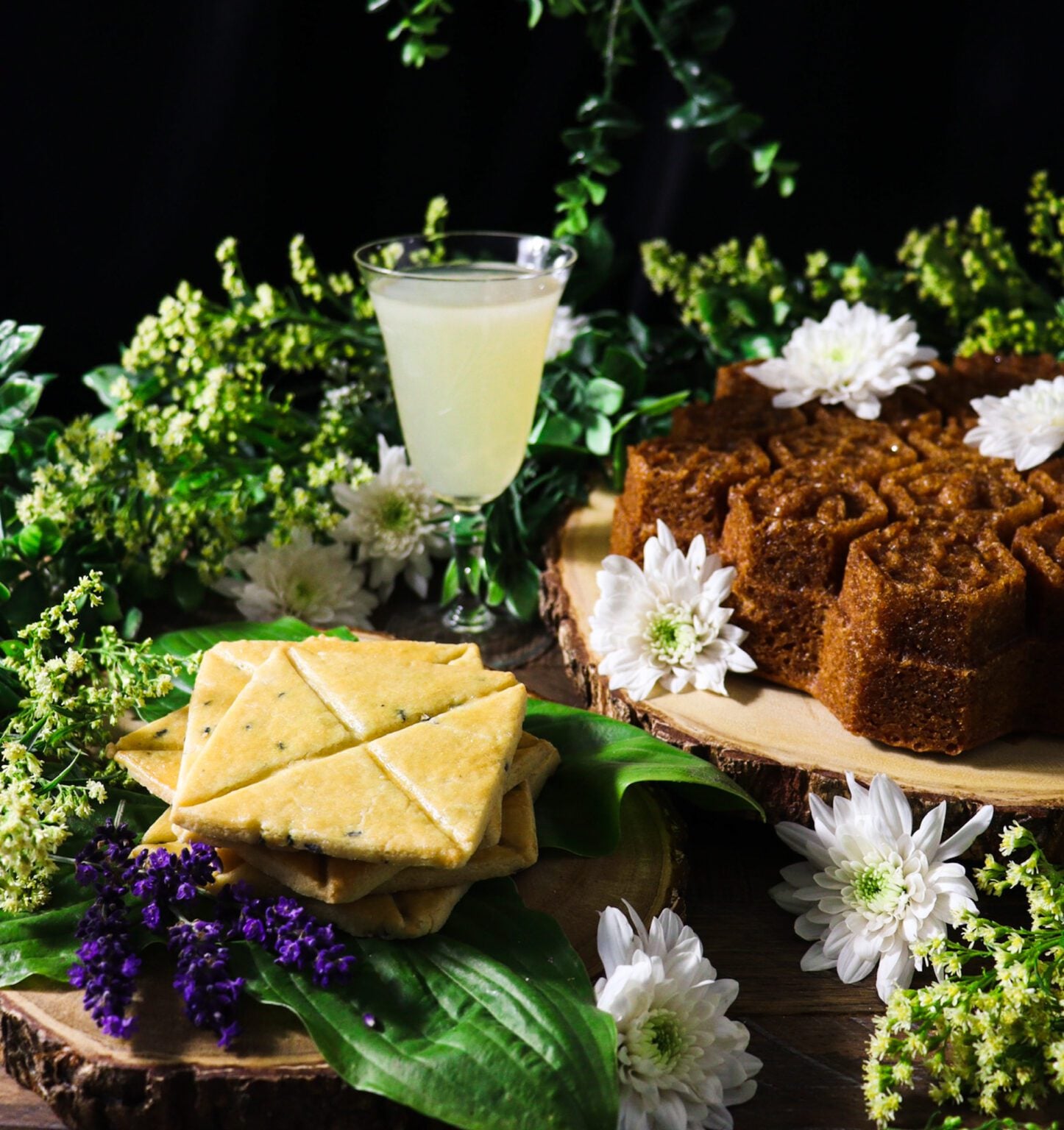 Afternoon Tea: Miruvor, Lembas Bread, Honey Mead Cake - Rhubarb & Lavender