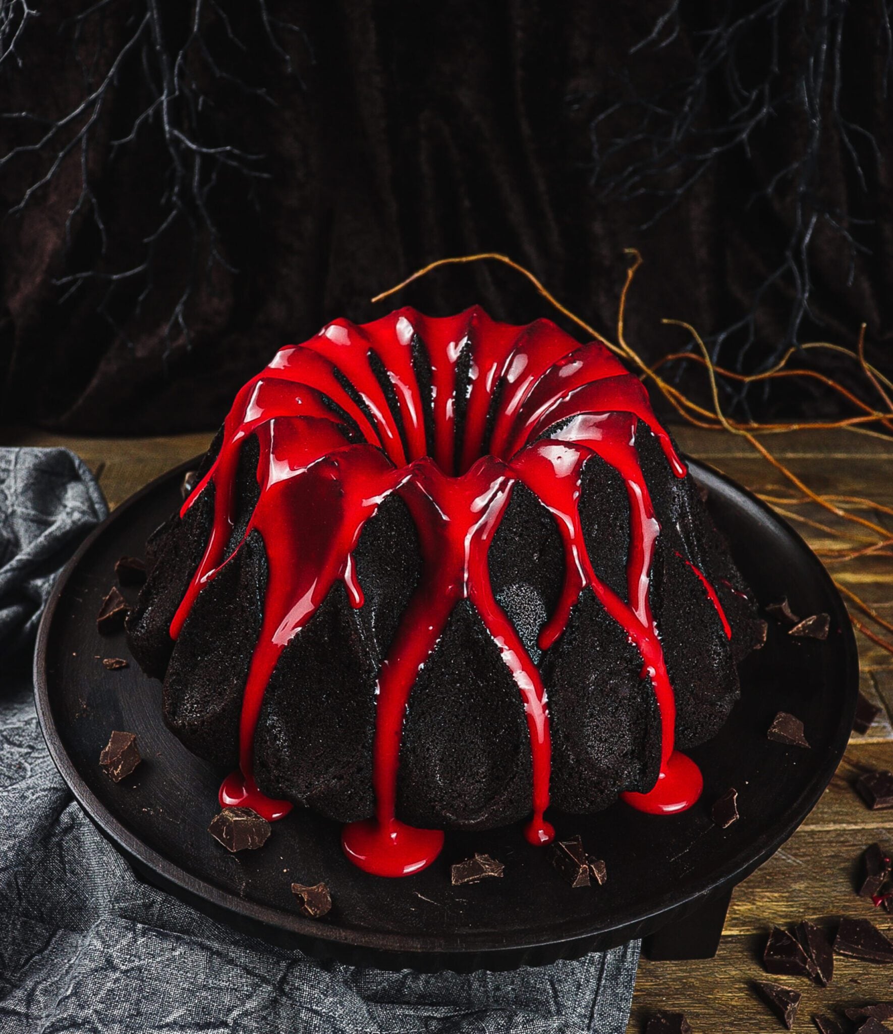 A Feast in Mordor: Mount Doom Black Chocolate Cake - Rhubarb & Lavender