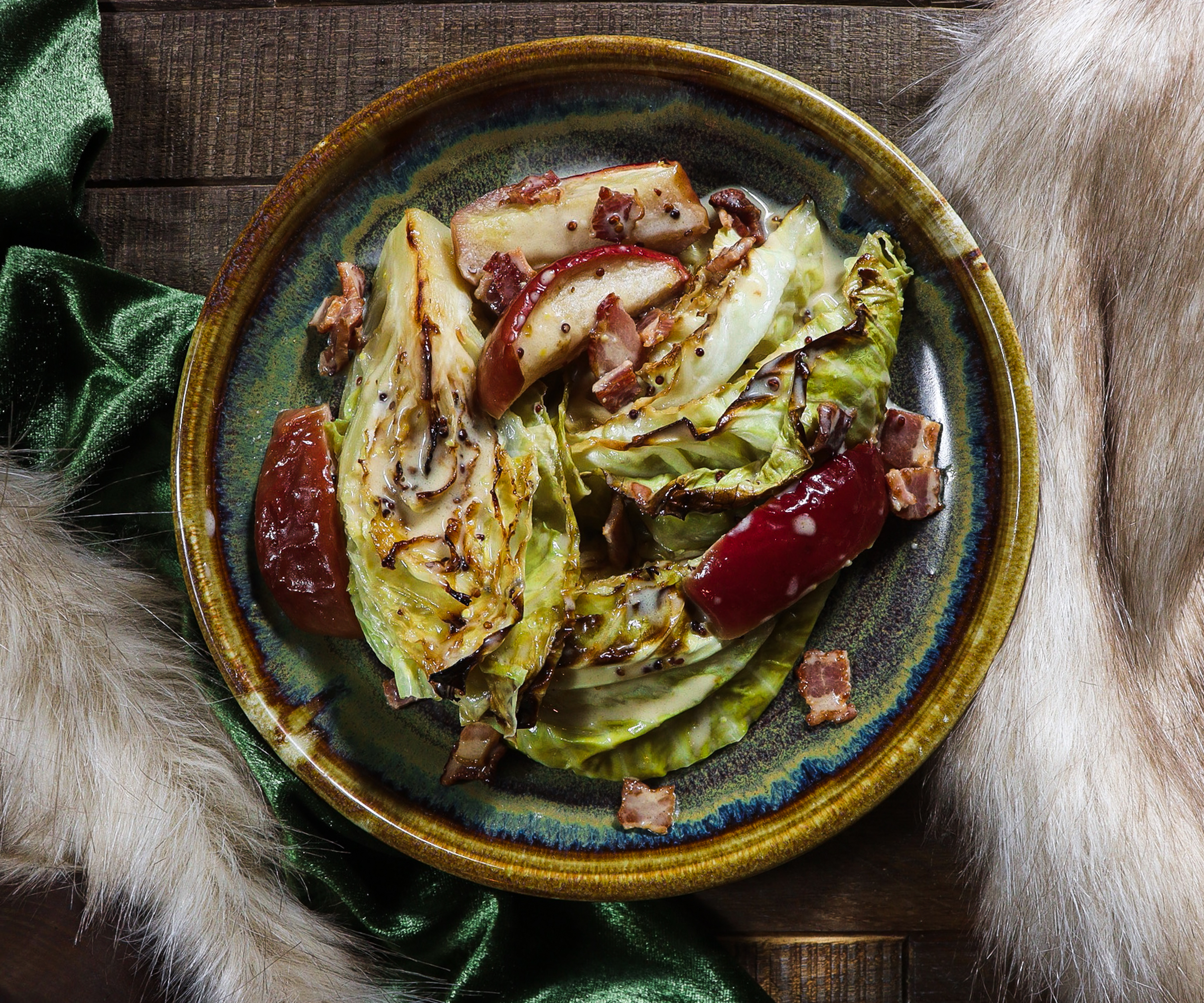 Apple Cream Braised Cabbage - Rhubarb & Lavender