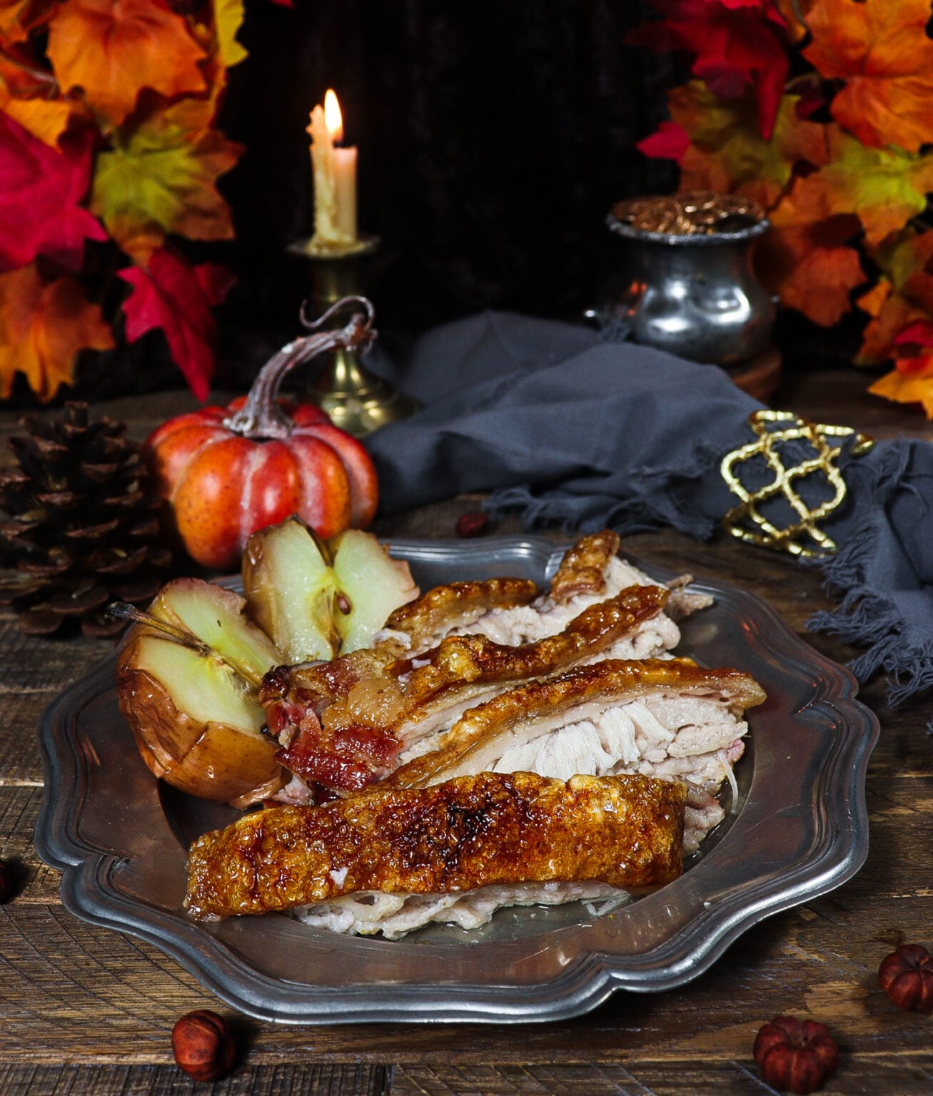 Roasted Pork Belly with Apples - Rhubarb & Lavender