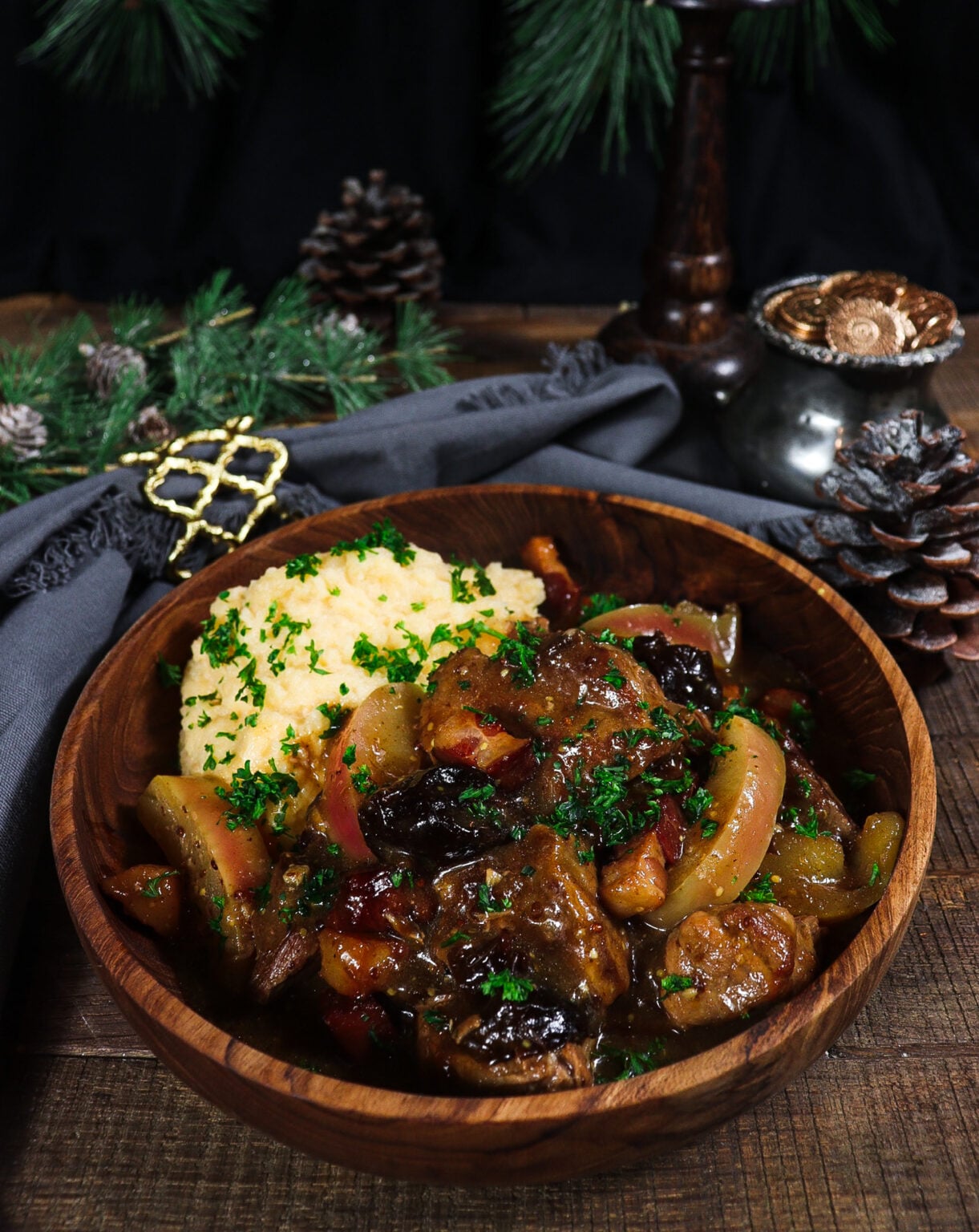Pork Stew with Bacon, Apples, and Prunes - Rhubarb & Lavender