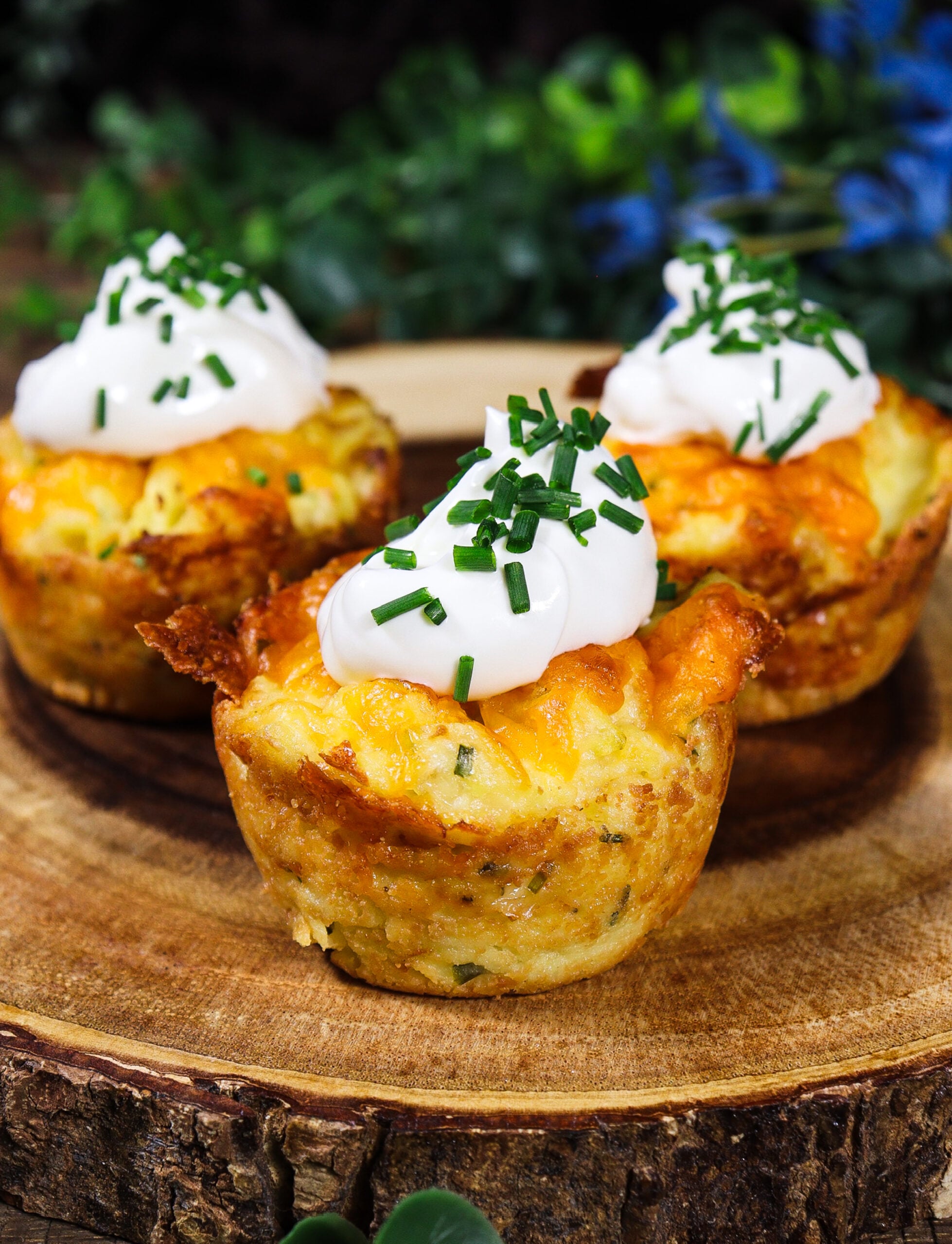 Cheese and Chive Potato Puffs - Rhubarb & Lavender