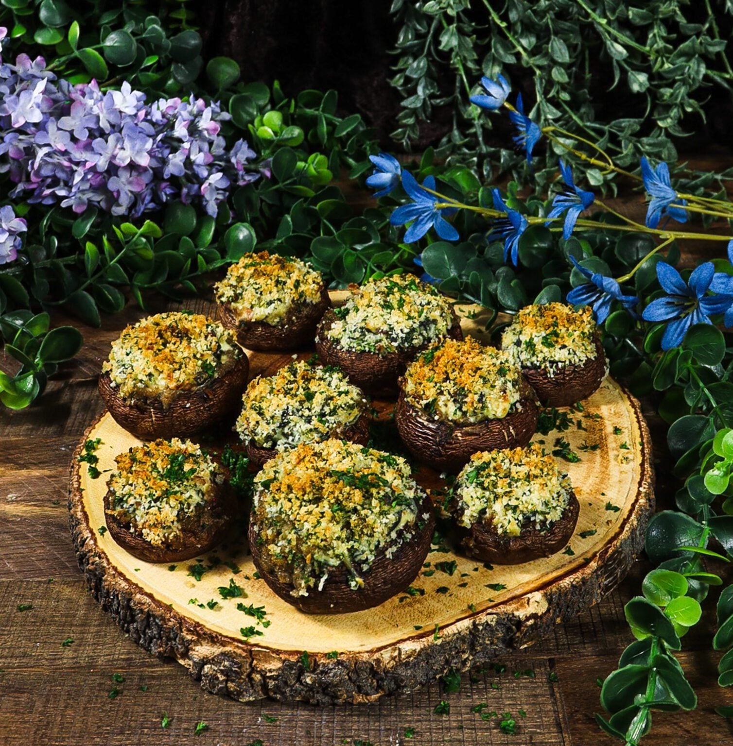 Bacon and Spinach Stuffed Mushrooms - Rhubarb & Lavender
