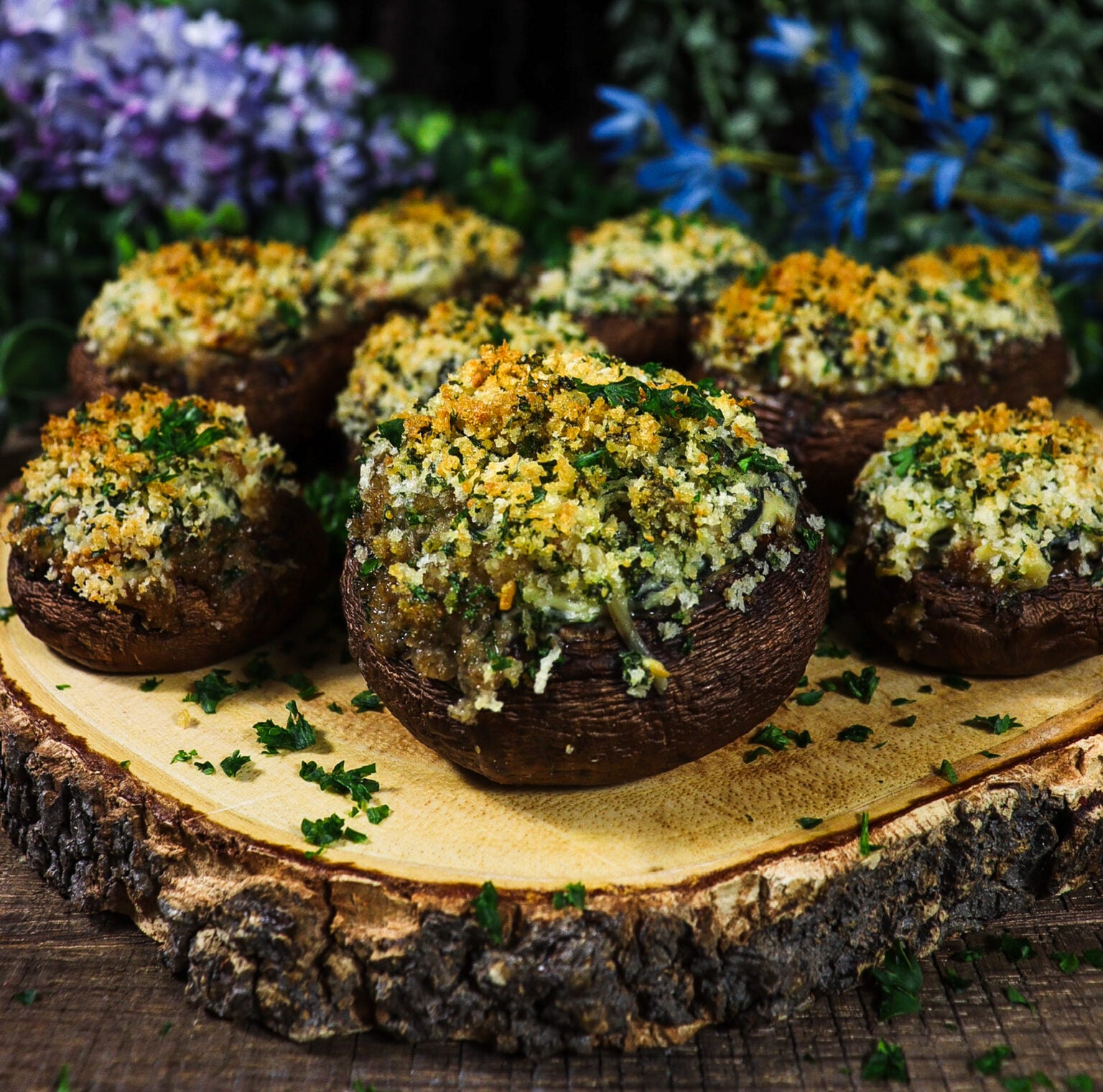 Bacon and Spinach Stuffed Mushrooms - Rhubarb & Lavender
