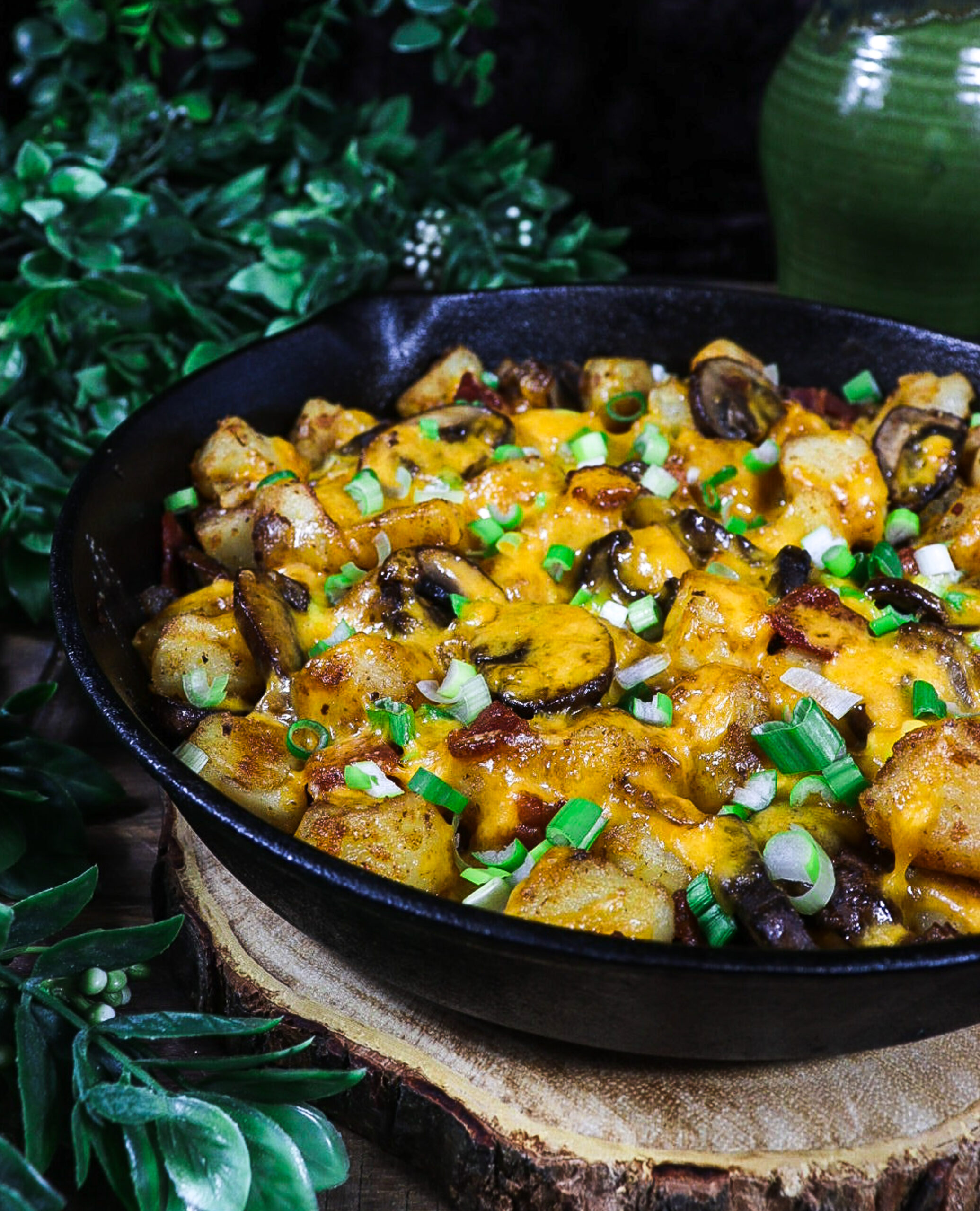 Bacon Mushroom Breakfast Potatoes - Rhubarb & Lavender