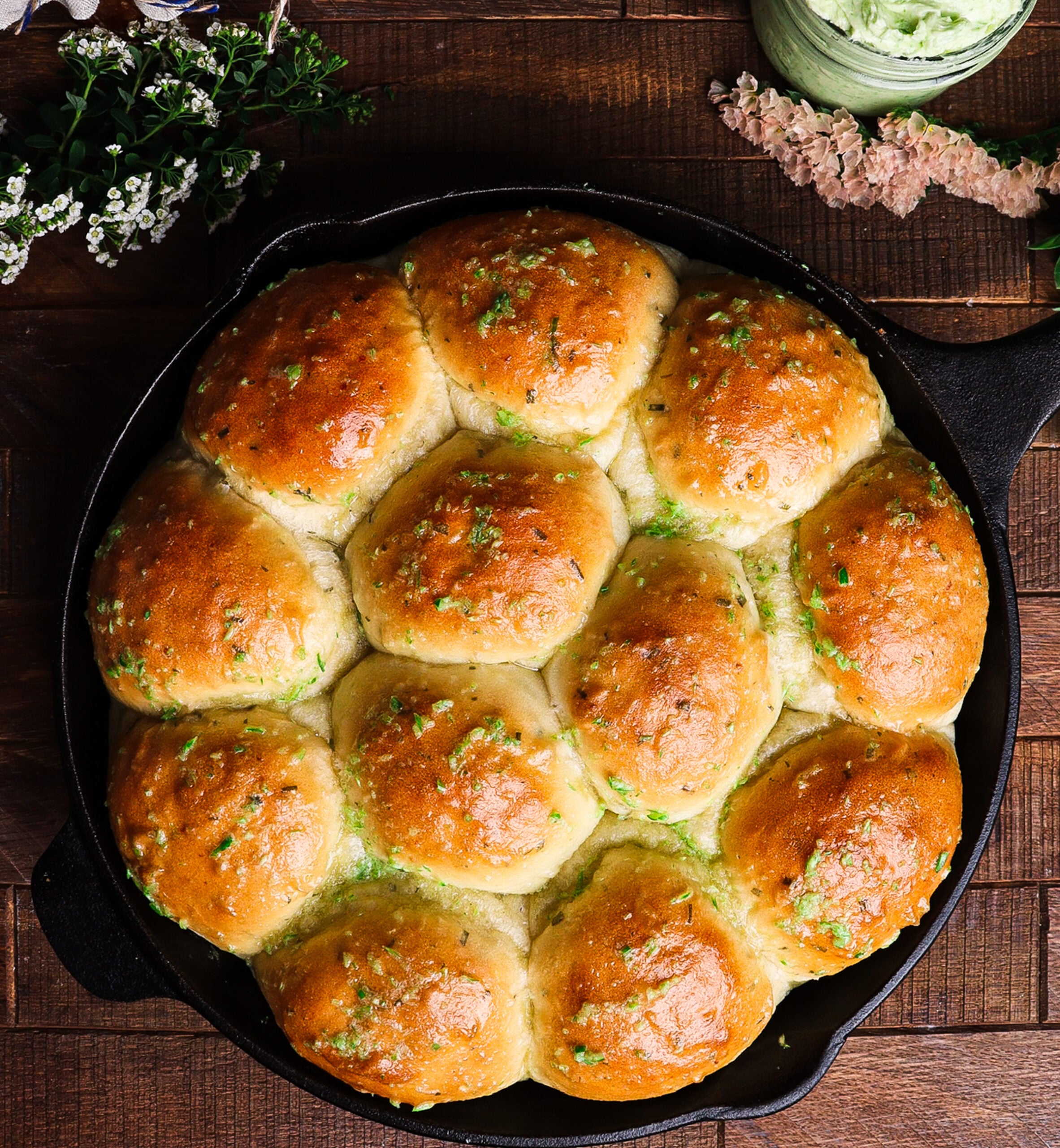 Herbed Potato Rolls | Hobbit Pantry Snack with Garlic Butter