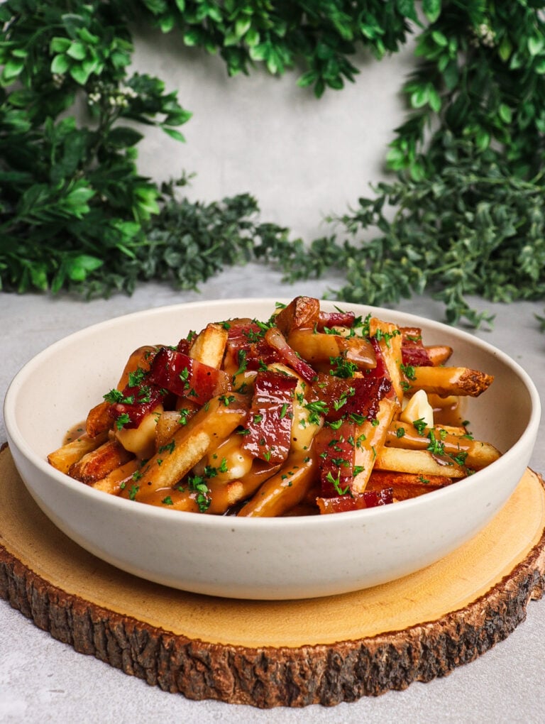 Maple Candied Bacon Poutine - Rhubarb & Lavender